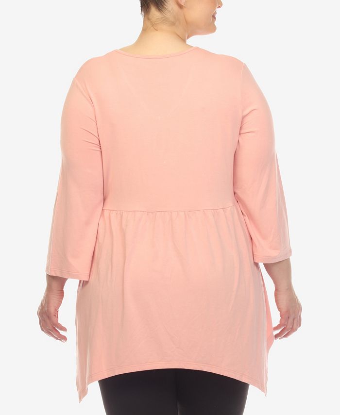 White Mark Plus Size Empire Cut V-neck Tunic Top - Macy's