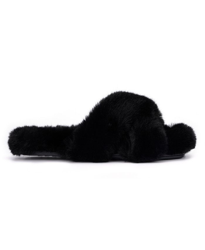Torgeis Women's Luna Furry Slides - Macy's