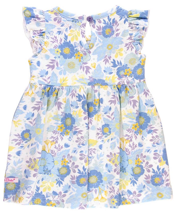 RuffleButts Toddler Girls Pristine Blooms Flutter Sleeve Knit Dress ...