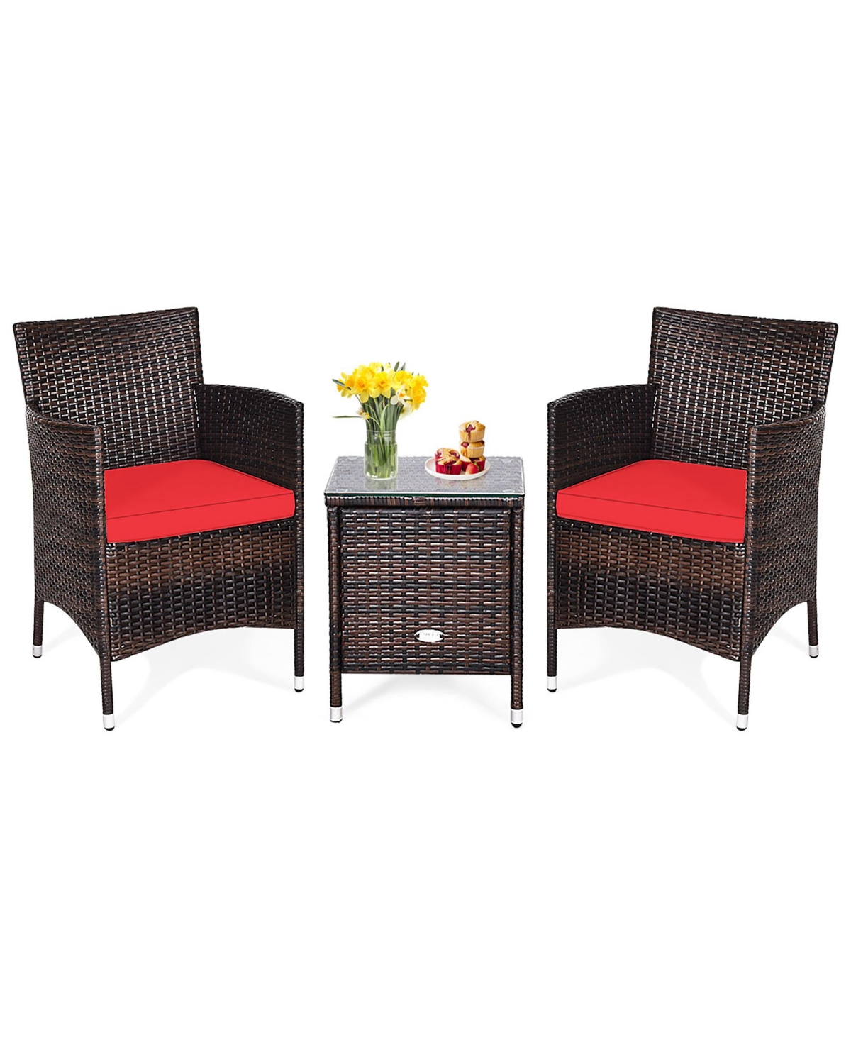 Click here for Outdoor 3 Pcs Pe Rattan Wicker Furniture Sets - Re... prices