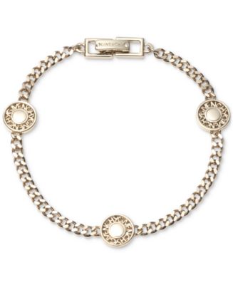 Givenchy Gold-Tone Logo Coin Chain Link Bracelet - Macy's