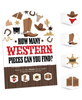 Big Dot of Happiness Western Hoedown - Wild West Cowboy Party Scavenger ...