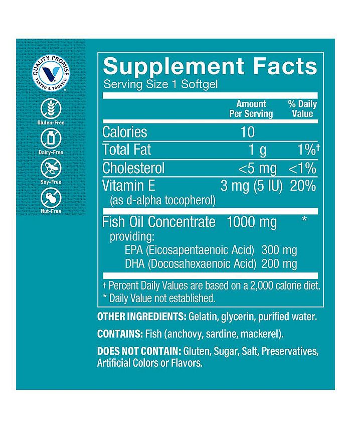 The Vitamin Shoppe Omega-3 Fish Oil - EPA/DHA 500 MG - Supports ...