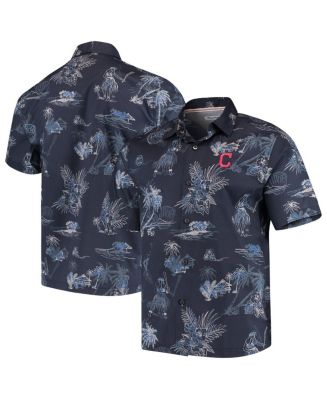 Men's Tommy Bahama Navy Cleveland Guardians Seventh Inning Button-Up ...