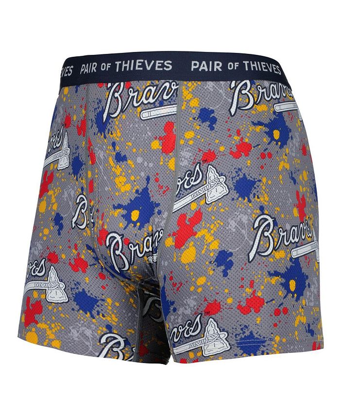 Pair of Thieves Men's Gray, Black Atlanta Braves Super Fit 2-Pack Boxer ...