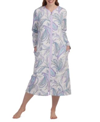 Miss Elaine Women's Paisley-Print Zip-Front Robe - Macy's