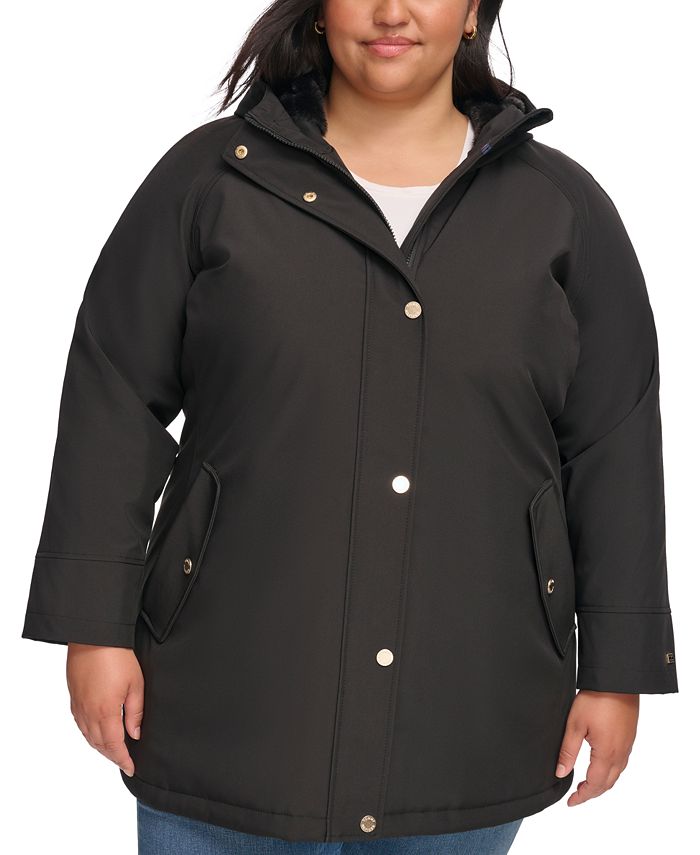 Tommy Hilfiger Women's Plus Size Hooded Anorak Raincoat - Macy's