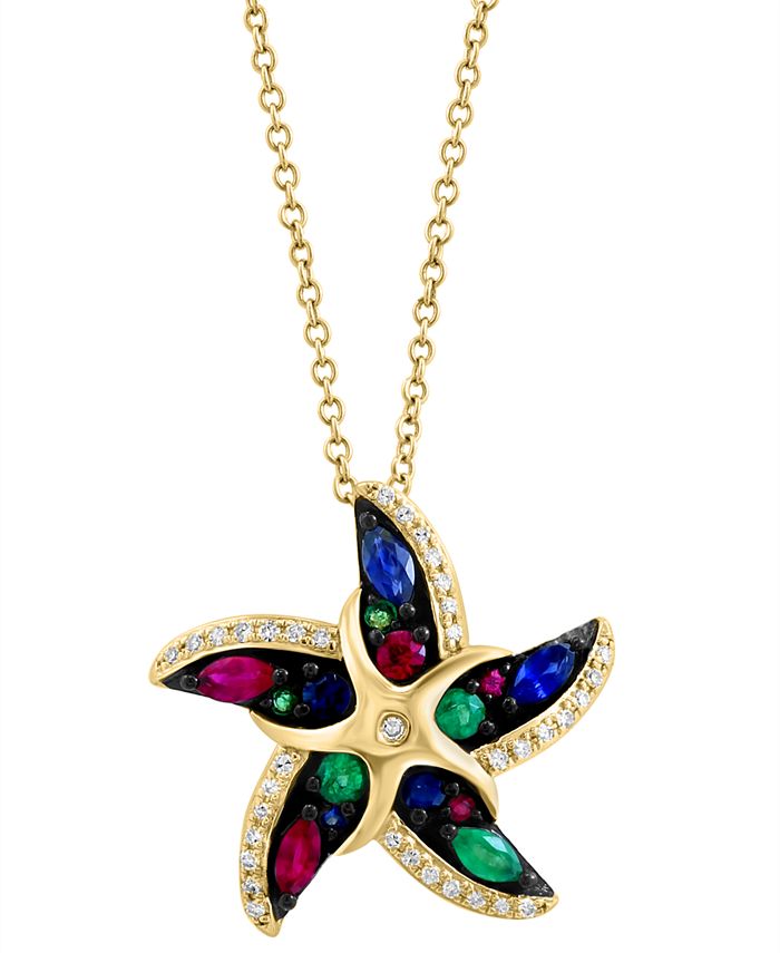 EFFY Collection EFFY® Multi-Gemstone (3/4 ct. t.w.) & Diamond (1/10 ct ...