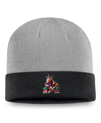 Men's Fanatics Gray, Black Arizona Coyotes Two-Tone Cuffed Knit Hat ...