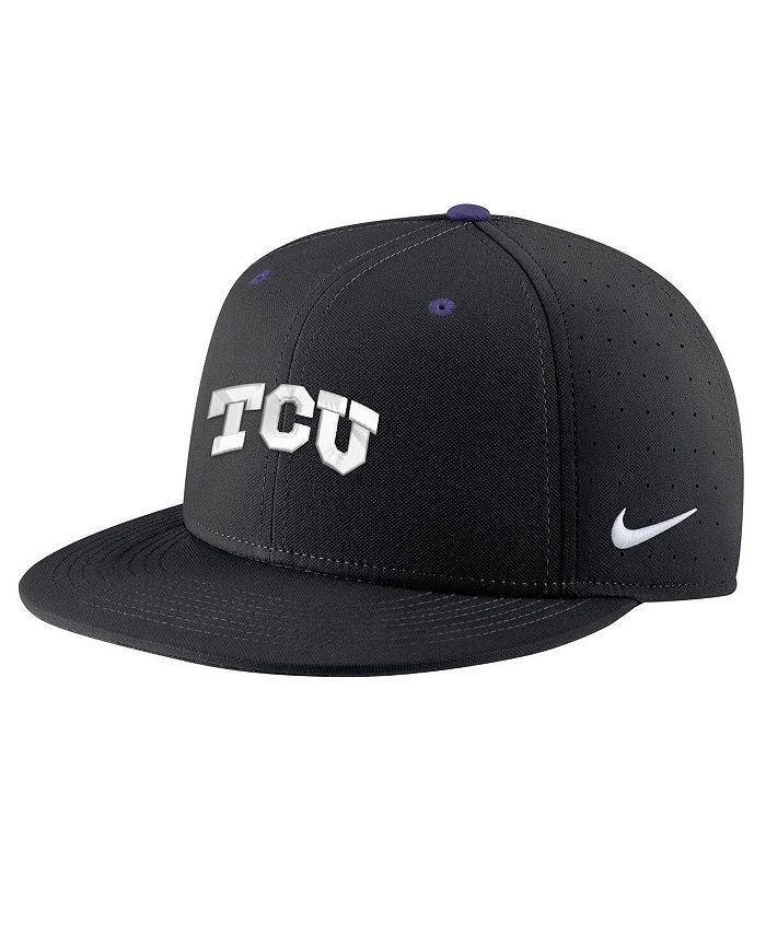 Nike Men's Black TCU Horned Frogs Aero True Baseball Performance Fitted ...