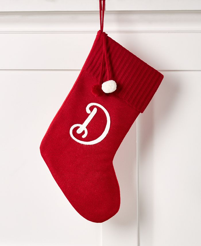 Holiday Lane Stockings D Initial Stocking, Created for Macy's - Macy's