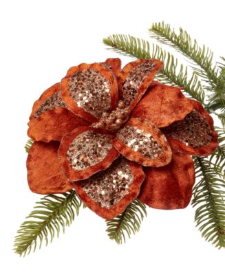 Holiday Lane Spiced Cider Copper Flower Clip Ornament, Created for Macy ...