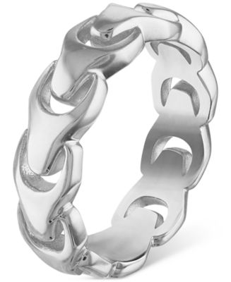 Bulova Men's Link Ring in Sterling Silver - Macy's