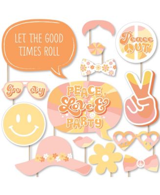 Big Dot of Happiness Stay Groovy Boho Hippie Party Photo Booth Props ...