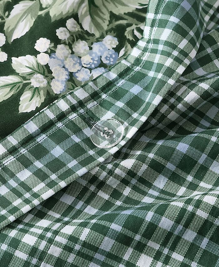 Laura Ashley Bramble Floral Cotton Reversible 5 Piece Duvet Cover Set ...