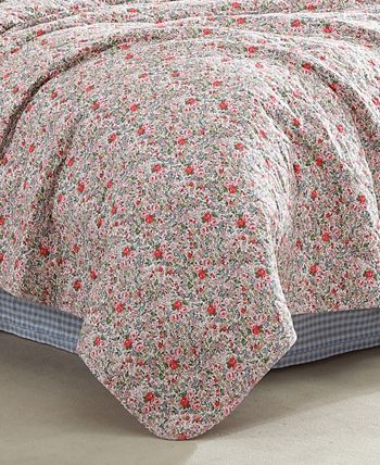 Laura Ashley Rowena Cotton Reversible Quilt, King - Macy's
