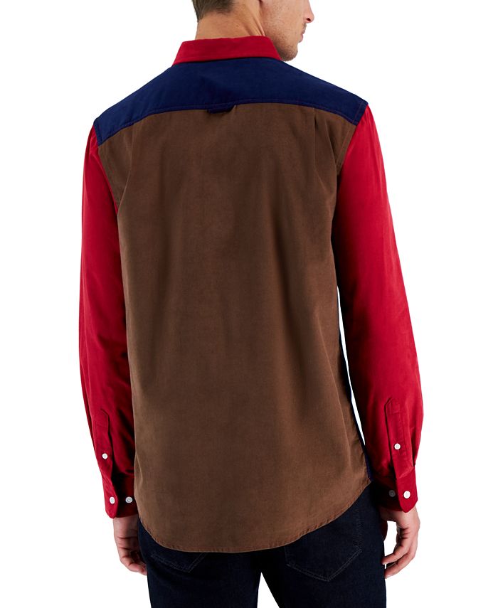 Club Room Men's Colorblocked Corduroy Shirt, Created for Macy's - Macy's