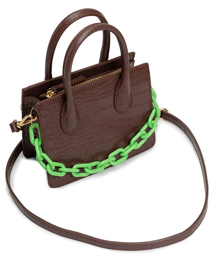 LIKE DREAMS Kenzie Chain Croc Faux Leather Mini Crossbody Bag - Macy's