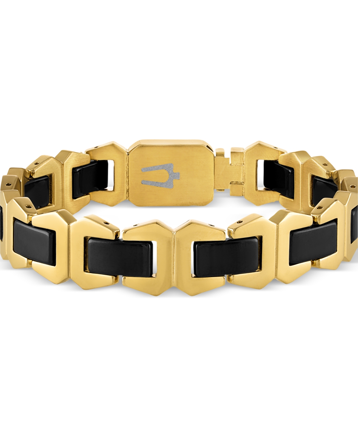 Click here for Bulova Mens Icon Black Ceramic Bracelet in Gold Io... prices