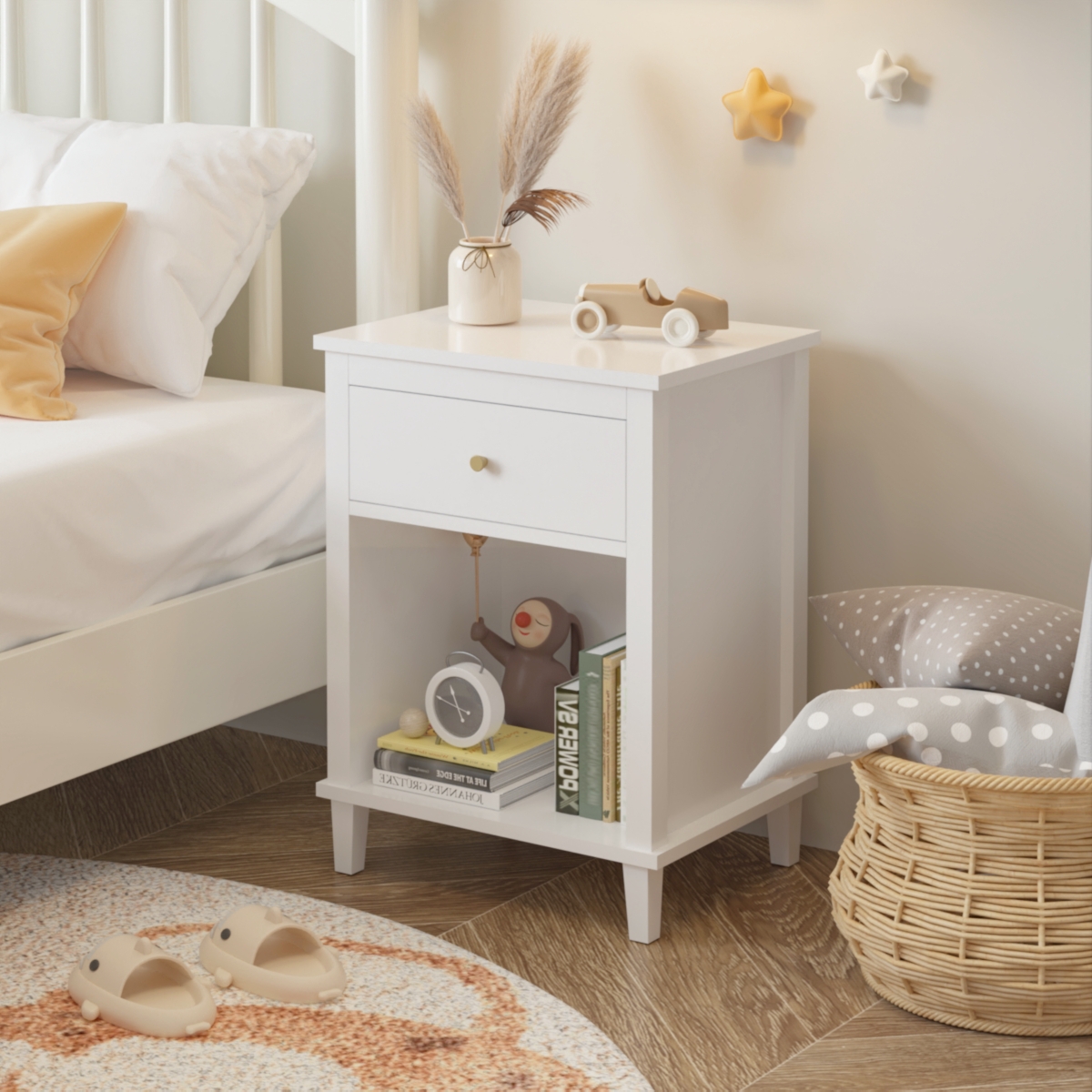 Click here for Streamdale Wooden Nightstand With One Drawer One S... prices
