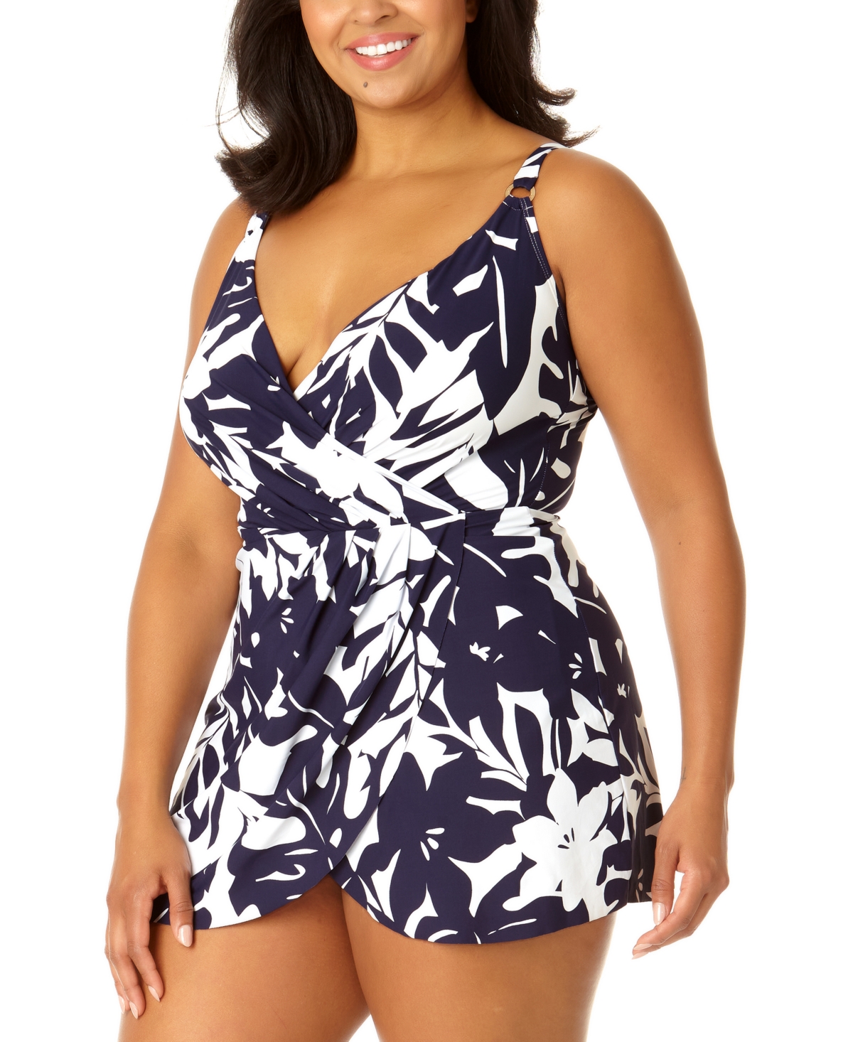 Anne Cole Women's Surplice-neck Printed Maillot Swim Dress Women's ... Anne Cole Women's Surplice-neck Printed Maillot Swim Dress Women's ...