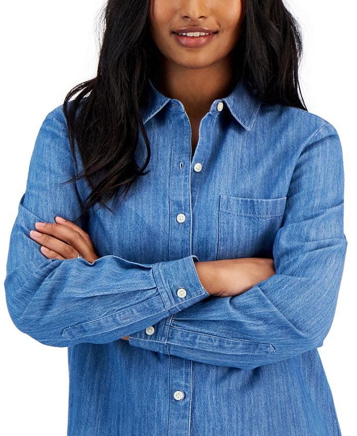Style & Co Women's Cotton Button Up Shirt, Created for Macy's - Macy's