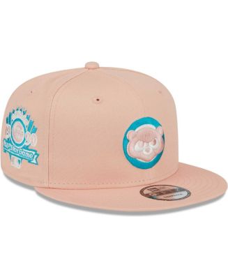 Men's New Era Pink Chicago Cubs Sky Aqua Undervisor 9FIFTY Snapback Hat ...