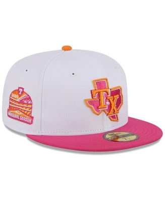 Men's New Era White, Pink Texas Rangers Globe Life Field Inaugural ...