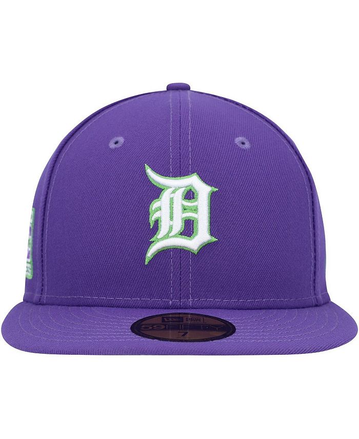 New Era Men's Purple Detroit Tigers Lime Side Patch 59FIFTY Fitted Hat ...