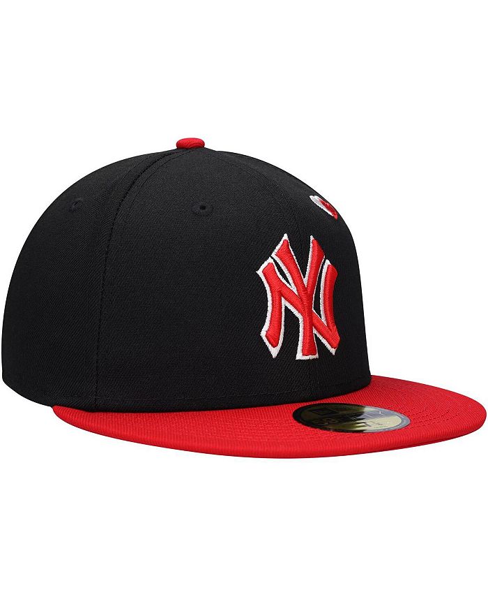 New Era Men's Black, Red New York Yankees Heart Eyes 59FIFTY Fitted Hat ...