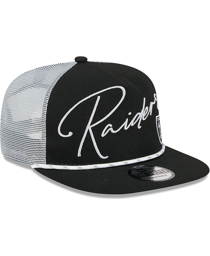 New Era Men's Black Las Vegas Raiders Script Logo Golfer 9FIFTY ...