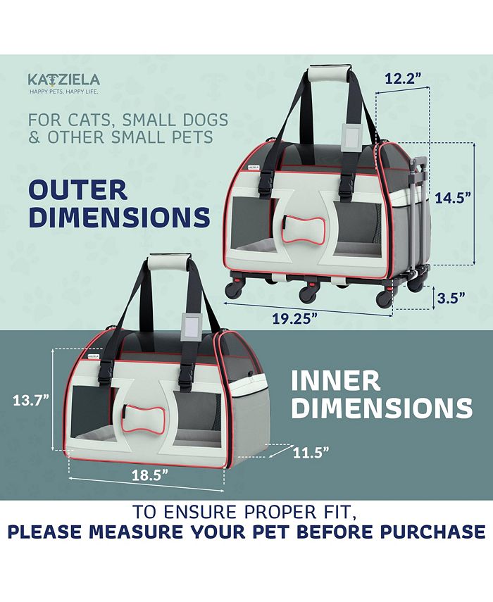 Katziela BONE CRUISER PRO PET CARRIER WITH REMOVABLE WHEELS AND DOUBLE ...