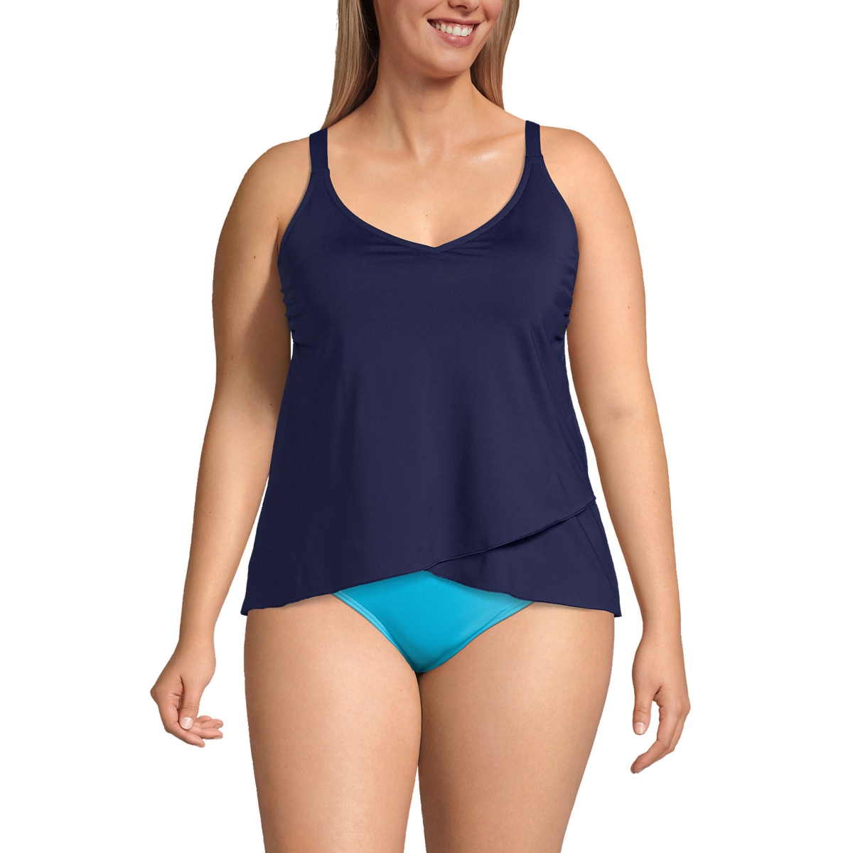Click here for Lands End Womens Plus Size Tulip Hem Tankini Top -... prices