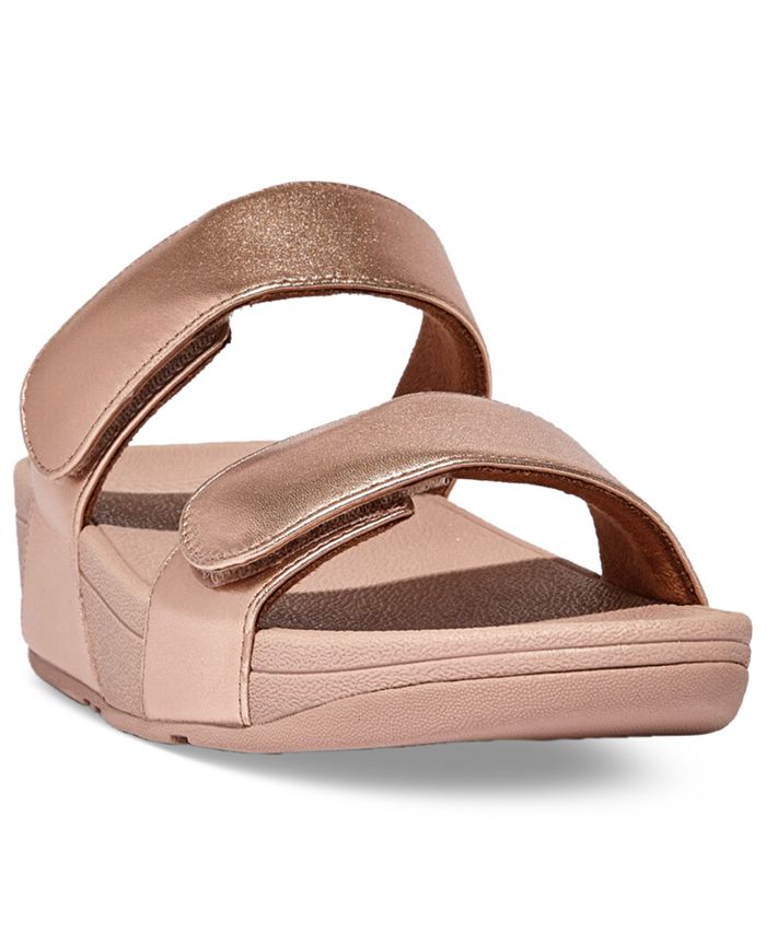 FitFlop Women's Lulu Adjustable Metallic Leather Slides - Macy's