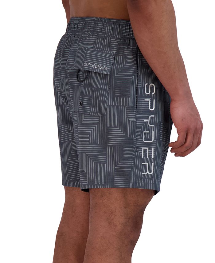 Spyder Men's Geo-Print 7" Swim Trunks with Comfort Liner - Macy's