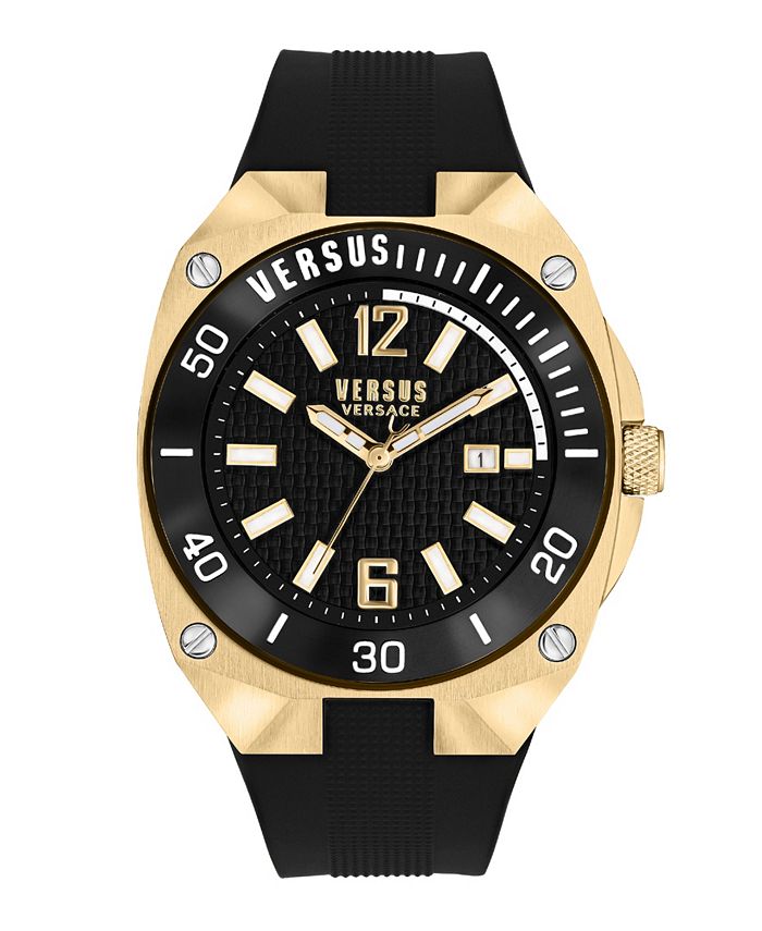 Versus Versace Men's Three-Hand Date Quartz Stealth Black Silicone ...
