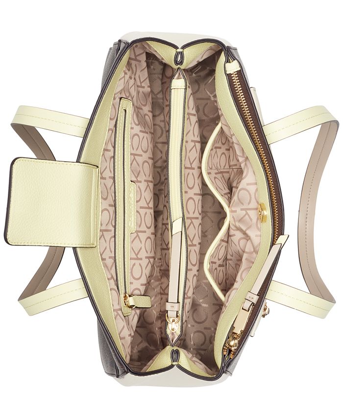 Calvin Klein Hadley Signature Colorblocked Triple Compartment Tote - Macy's