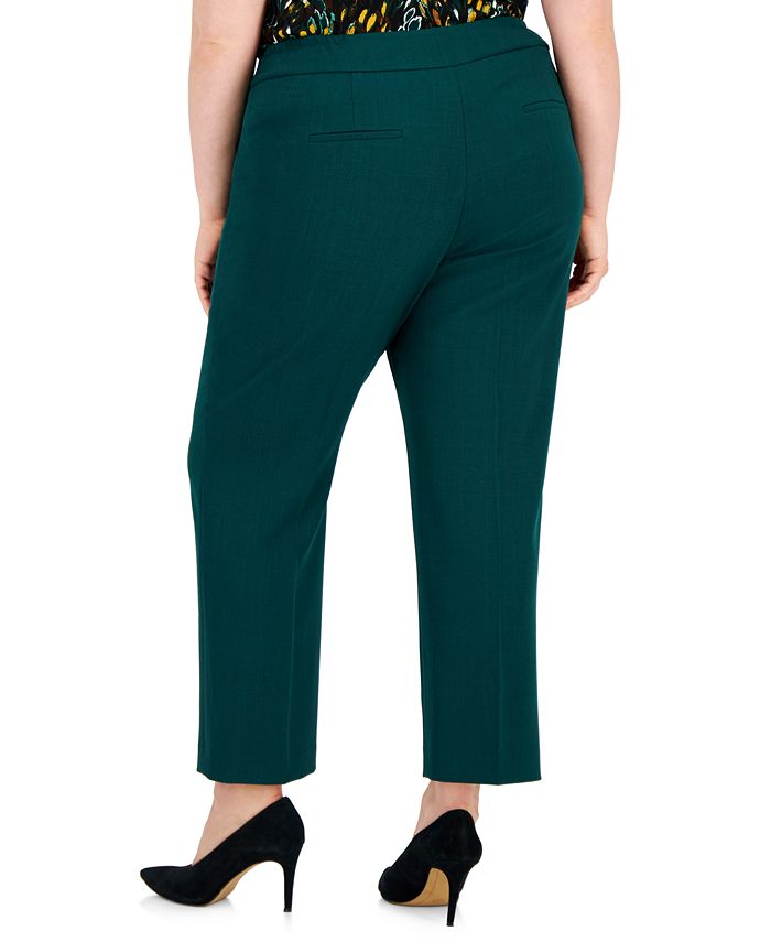 Kasper Plus Size Stretch Crepe Mid-Rise Ankle Pants - Macy's