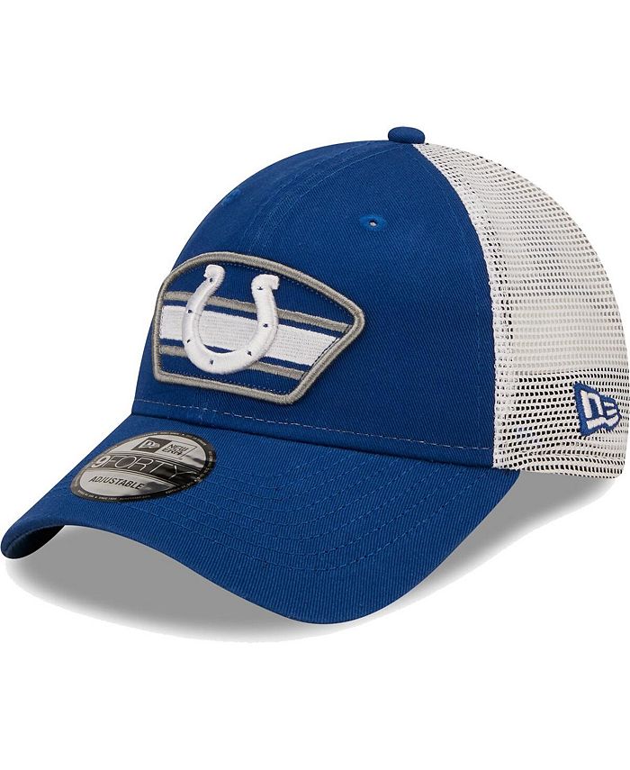 New Era Men's Royal, White Indianapolis Colts Logo Patch Trucker 9FORTY ...