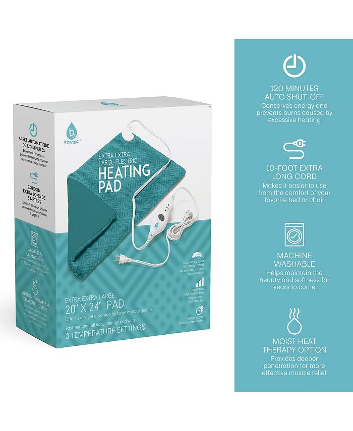 PURSONIC Extra Large Electric Heating Pad, 20x24 inch - Macy's