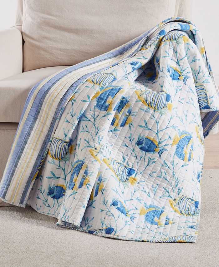 Levtex Tropical Sea Reversible Quilted Throw, 50" x 60" - Macy's