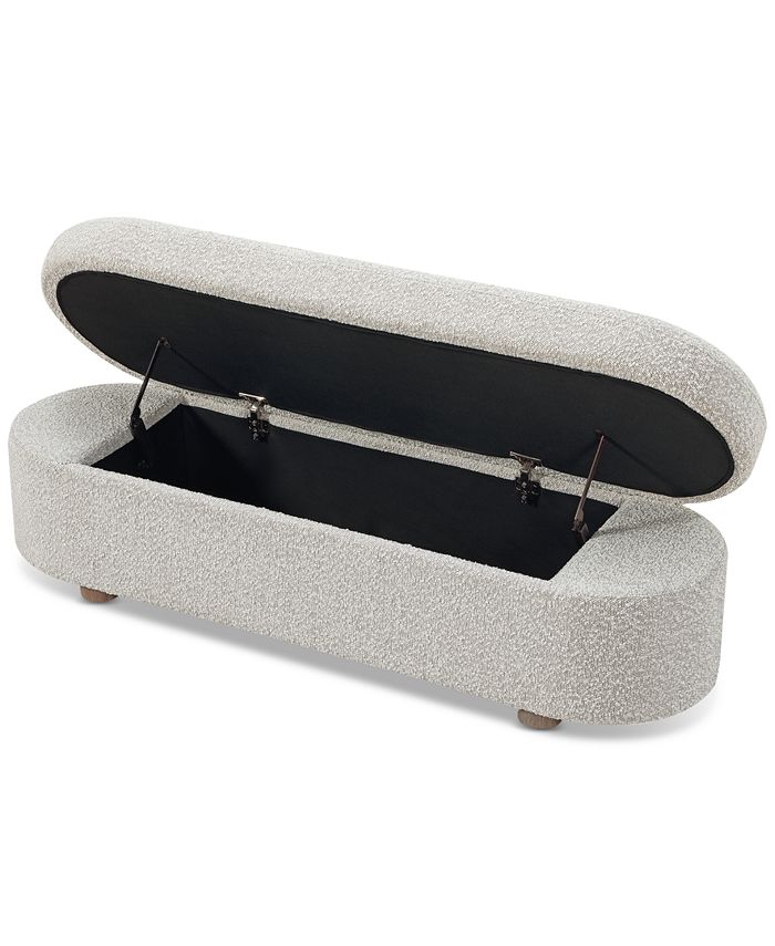 Furniture Laskar Boucle Storage Bench - Macy's