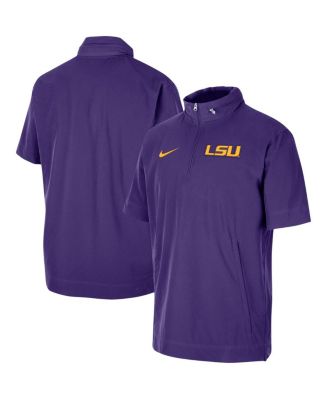 Men's Nike Purple LSU Tigers Coaches Quarter-Zip Short Sleeve Jacket ...