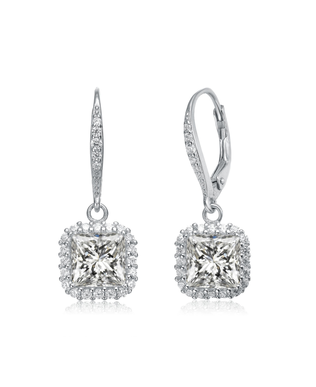 Click here for Gv Sterling Silver Plated Cubic Zirconia Square Dr... prices