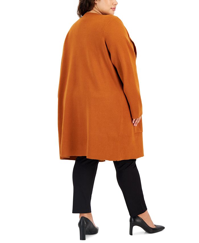 JM Collection Plus Size Patch-Pocket Coatigan Sweater, Created for Macy's - Macy's