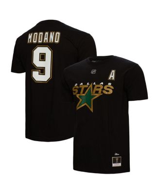 Men's Mitchell & Ness Mike Modano Black Dallas Stars Name and Number T ...