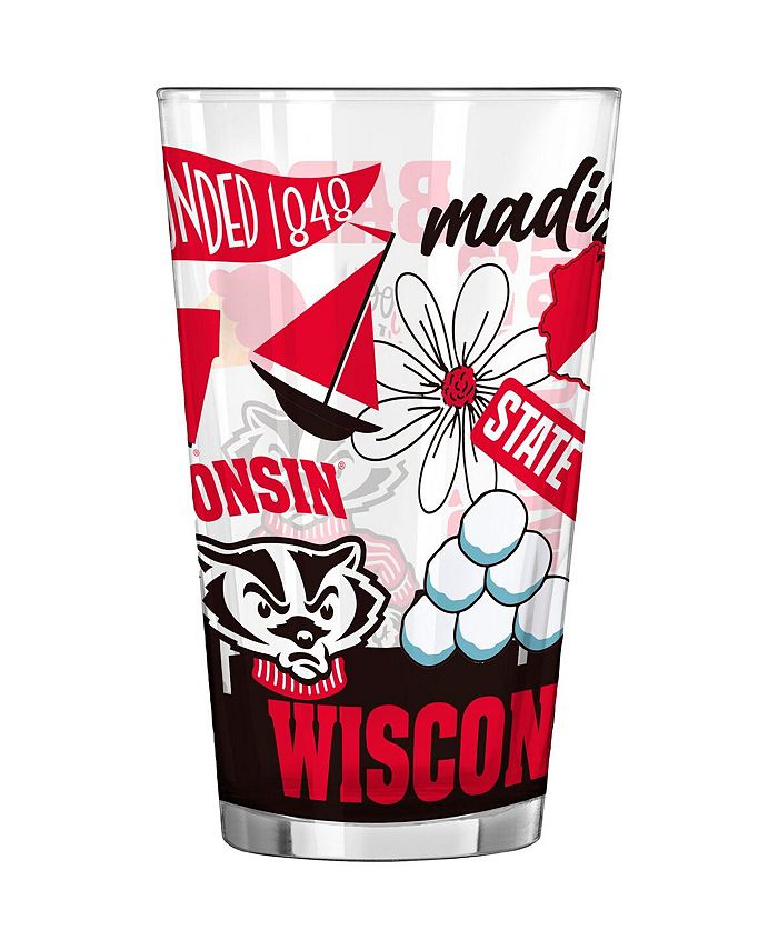 Logo Brands Wisconsin Badgers 16 Oz Native Pint Glass - Macy's