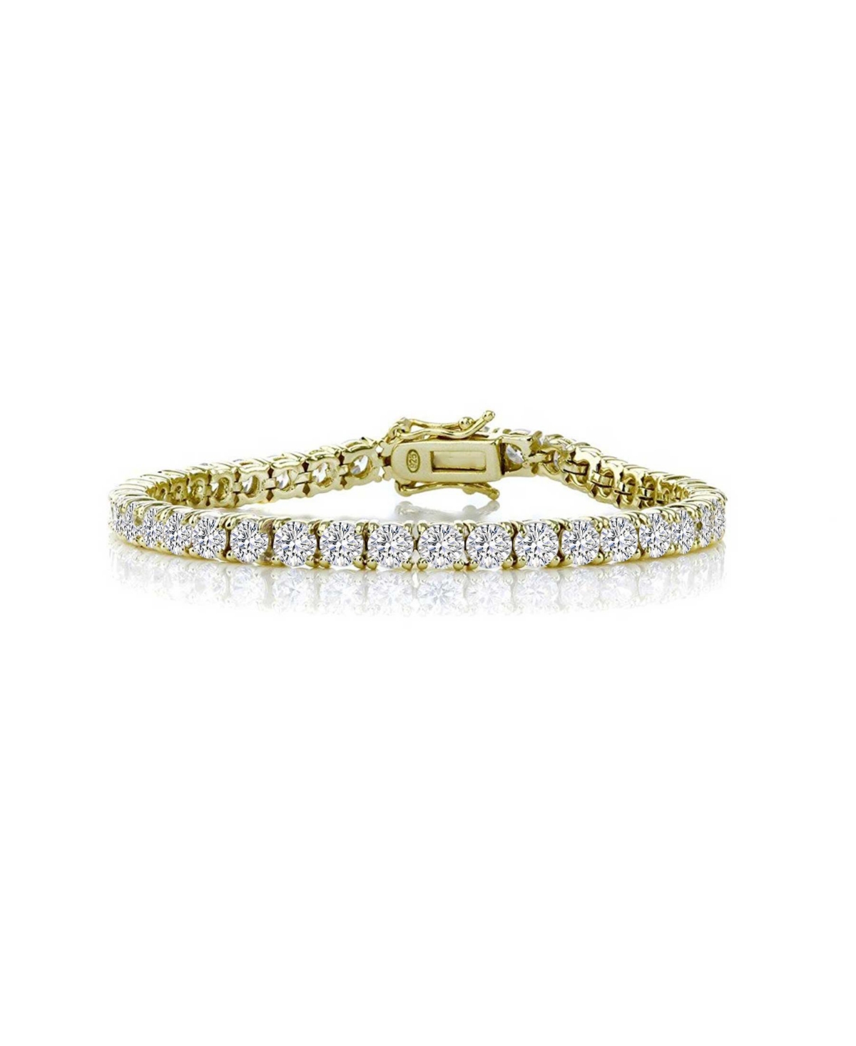 Click here for Exquisite 4MM Cubic Zirconia Tennis Bracelet - Gol... prices