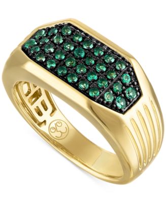 Esquire Men's Jewelry Lab-Created Emerald Cluster Ring (5/8 ct. t.w ...