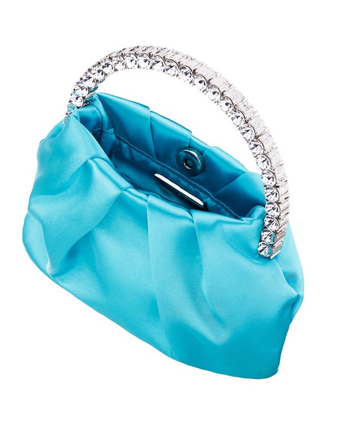 Nina Crystal Handle Satin Pouch Bag - Macy's
